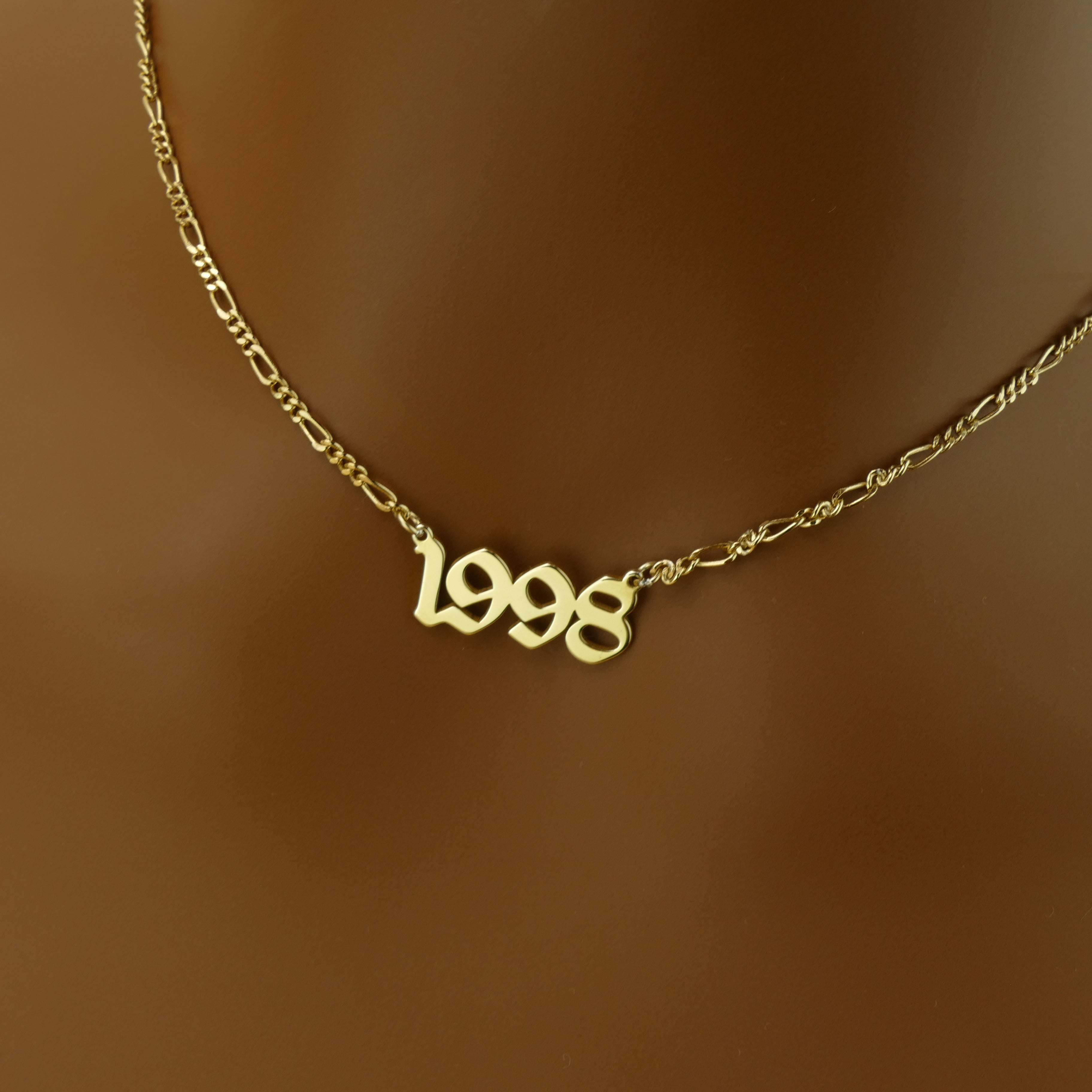Birth Year Necklace with Fargo Chain – apsleyandheron